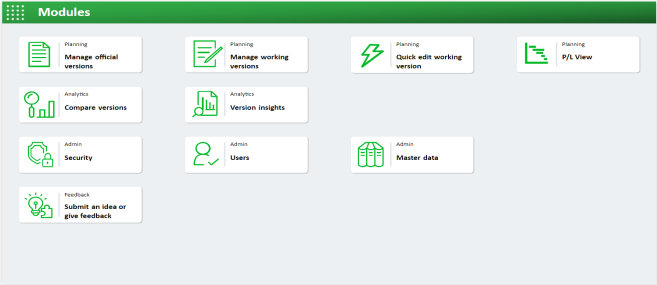 Power ON Budget Planner User Interface – Reporting for Oracle