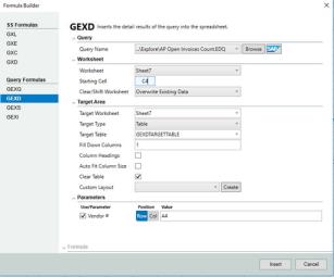 GEXD Targeting a Table – Reporting for Oracle