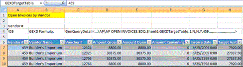 GEXD Targeting a Table – Reporting for Oracle