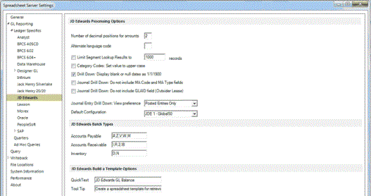 JD Edwards Ledger Specifics – Reporting for Oracle