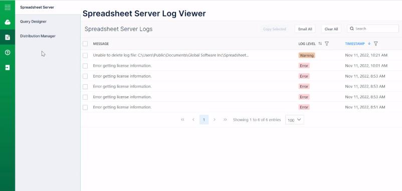 Spreadsheet Server View Log – Reporting for Oracle